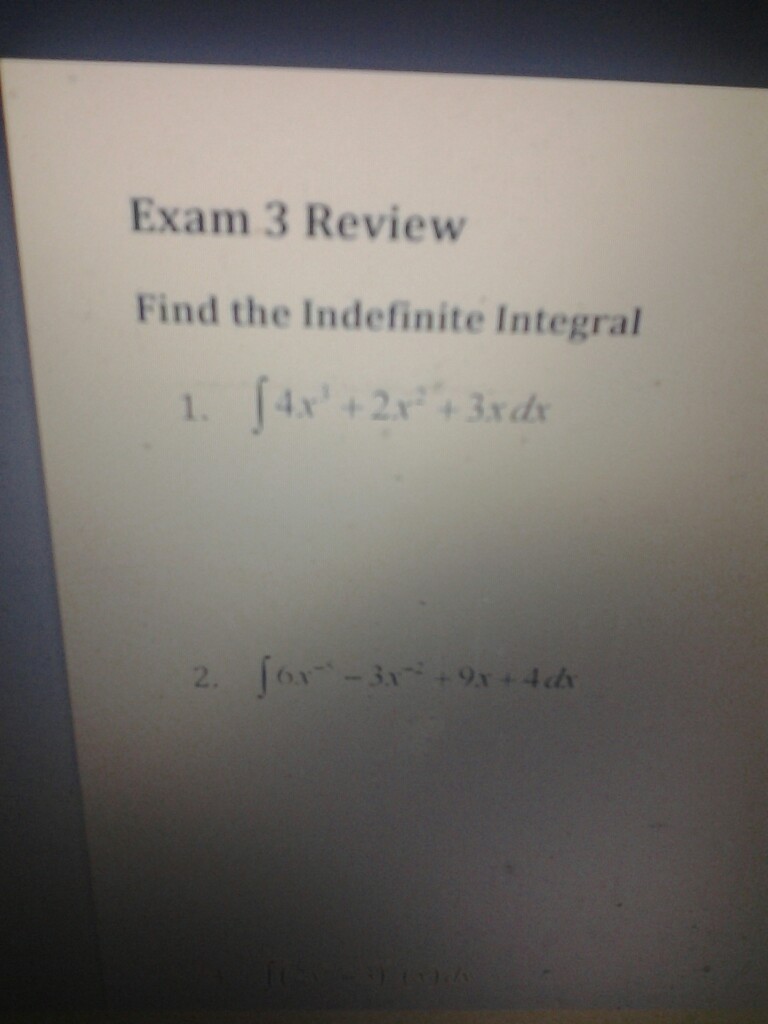 Solved Find the Indefinite Integral integral 4x^3 + 2x^2 + | Chegg.com
