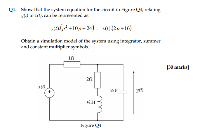 Solved Show that the system equation for the circuit in | Chegg.com