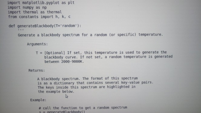 Solved 7, (10%) Using the blackbody module, generate a | Chegg.com