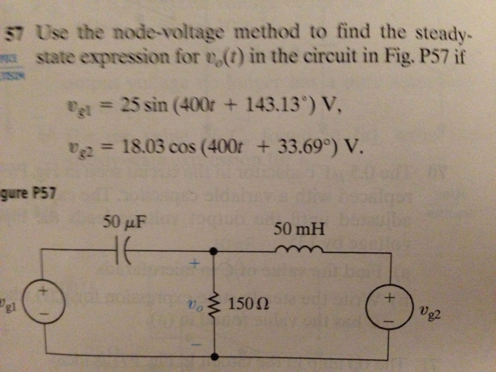 Solved Use the node-voltage method to find the steady-state | Chegg.com
