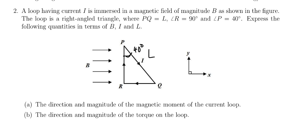 Solved A loop having current I is immersed in a magnetic | Chegg.com