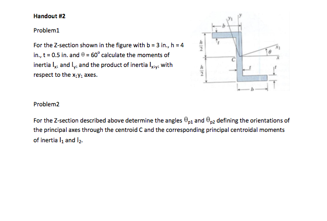 Solved For the Z-section shown in the figure with b = 3 in., | Chegg.com