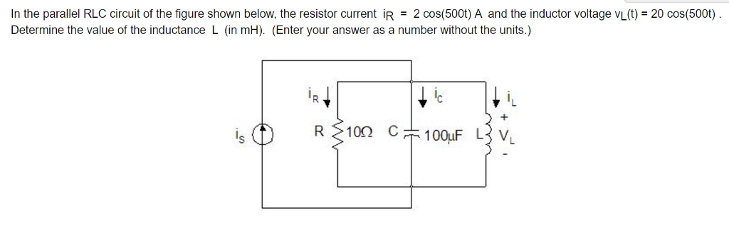 Solved In the parallel RLC circuit of the figure shown | Chegg.com