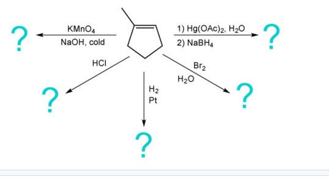 Solved KMnO4 NaOH, cold HCI H2 Pt 1) Hg (OAc)2, H20 2) NaBH | Chegg.com