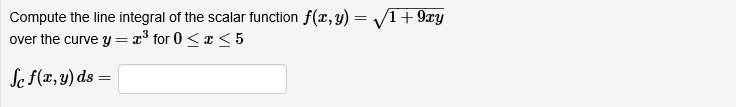 Solved Compute the line integral of the scalar function f(x, | Chegg.com