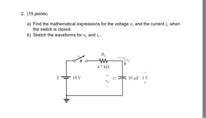 Solved Find the mathematical expressions for the voltage v_c | Chegg.com