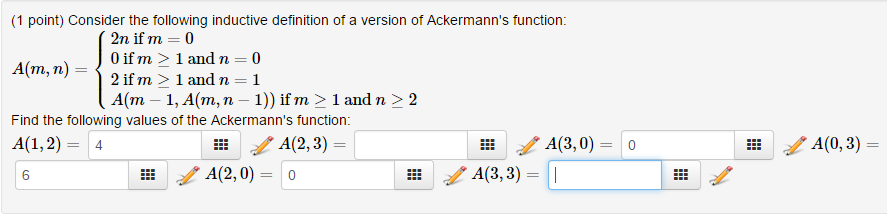 Solved (1 point) Consider the following inductive definition | Chegg.com