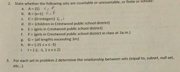 Solved 2. State whether the following sets are countable or | Chegg.com