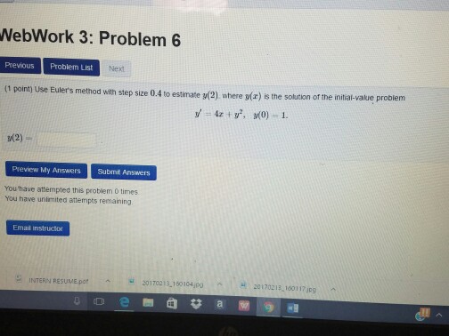 Solved WebWork 3: Problem 6 Pevous Pobken List Next use | Chegg.com