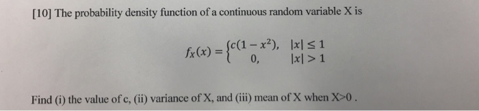 Solved The probability density function of a continuous | Chegg.com