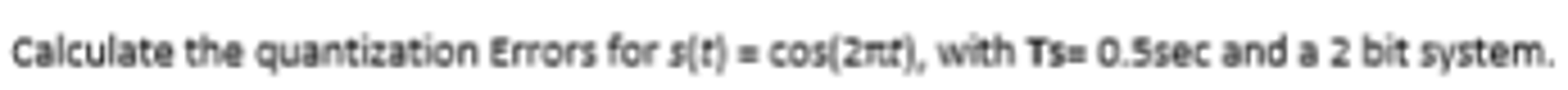 Solved Calculate the quantization errors for s(t) = cos (2 | Chegg.com