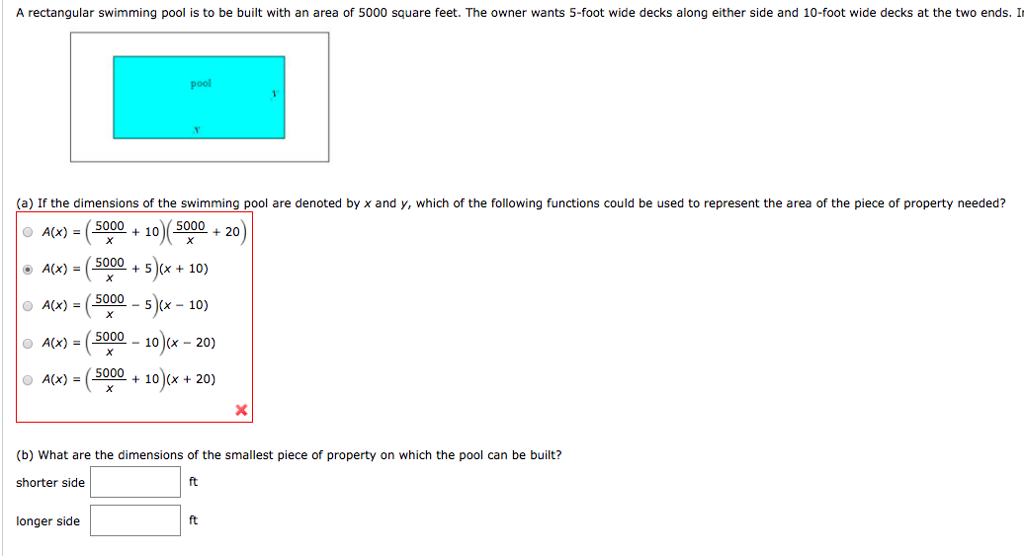 Solved A rectangular swimming pool is to be built with an | Chegg.com