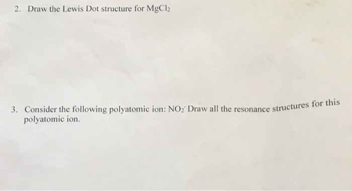 Draw Lewis Structure For Mgcl2