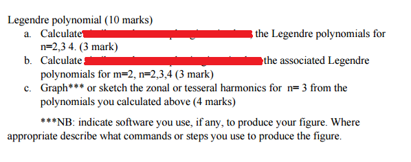 Solved Legendre polynomial Calculate the Legendre | Chegg.com