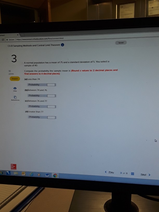 Solved C secure I hittps/f Ch 8 Sampling Methods and Central | Chegg.com