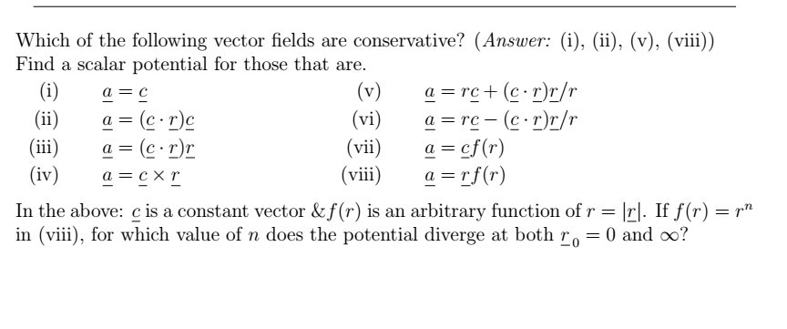 Solved Which of the following vector fields are | Chegg.com