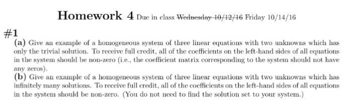 Solved Give an example of a homogeneous system of three | Chegg.com