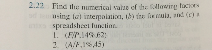 Solved Find the numerical value of the following factors | Chegg.com