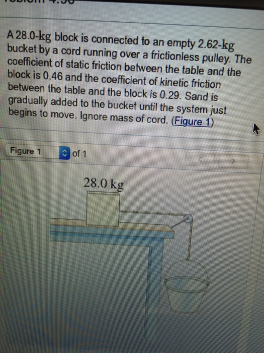 Solved A28.0-kg block is connected to an empty 2.62-kg | Chegg.com
