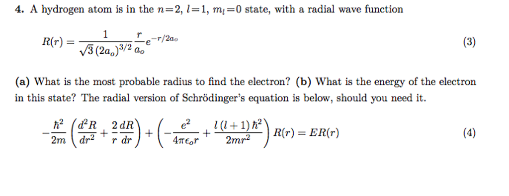 Solved A Hydrogen Atom Is In The N 2 L 1 M L 0