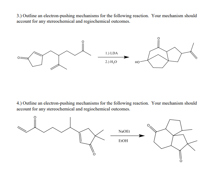 Solved 1.) Outline an electron-pushing mechanisms for the | Chegg.com