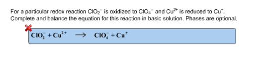 Solved For a particular redox reaction ClO2– is oxidized to | Chegg.com