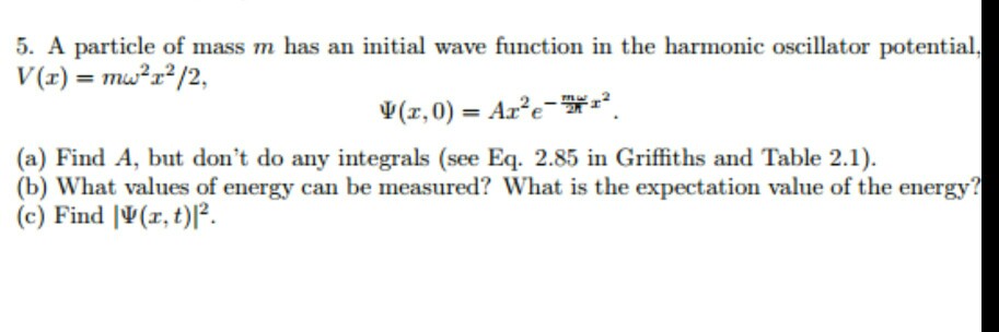 Solved A particle of mass m has an initial wave function in | Chegg.com