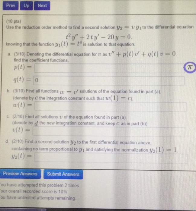 Solved Use the reduction order method to find a second | Chegg.com