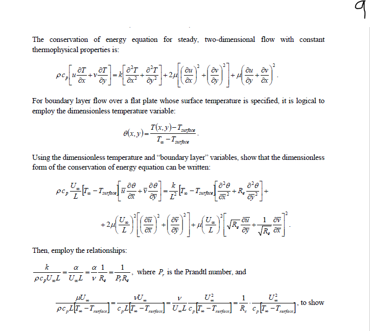 The conservation of energy equation for steady, | Chegg.com