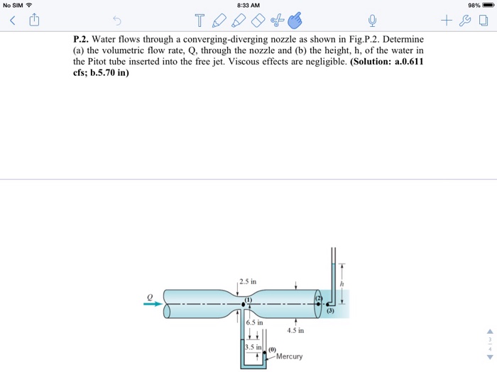 Solved Water flows through a converging-diverging nozzle as | Chegg.com