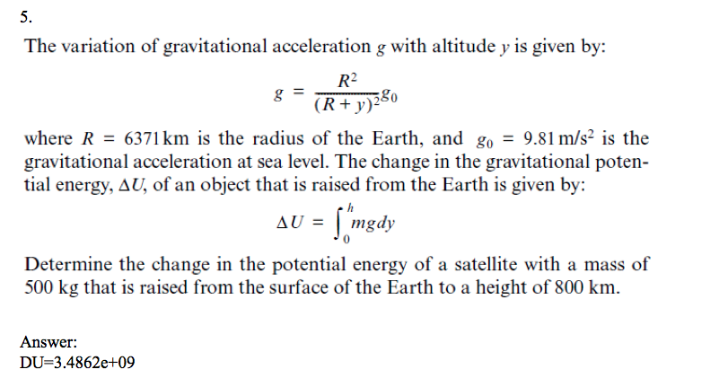 Solved The variation of gravitational acceleration g with | Chegg.com