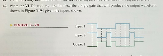 Solved 42. Write the VHDL code required to describe a logic | Chegg.com