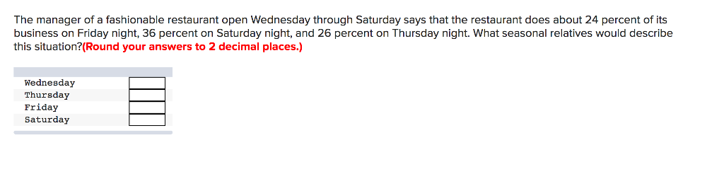 Solved The manager of a fashionable restaurant open | Chegg.com