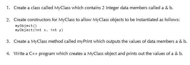 Solved Create a class called MyClass which contains 2 | Chegg.com Solved Create a class called MyClass which contains 2 | Chegg.com