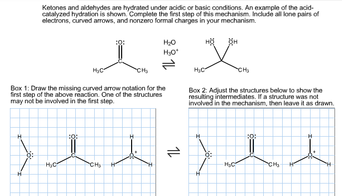 Ketones and aldehydes are hydrated under acidic or | Chegg.com