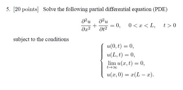 Solved Solve the following partial differential equation | Chegg.com