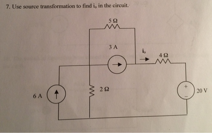Solved Use source transformation to find i_o in the circuit. | Chegg.com