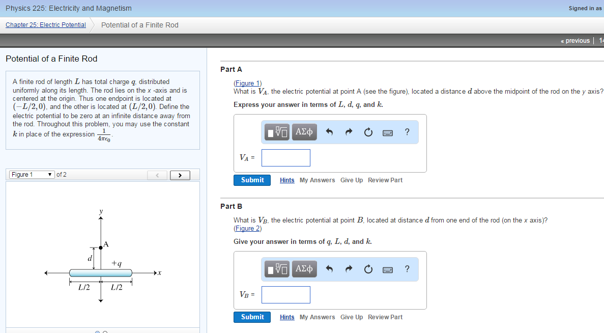 Solved A finite rod of length L has total charge q. | Chegg.com
