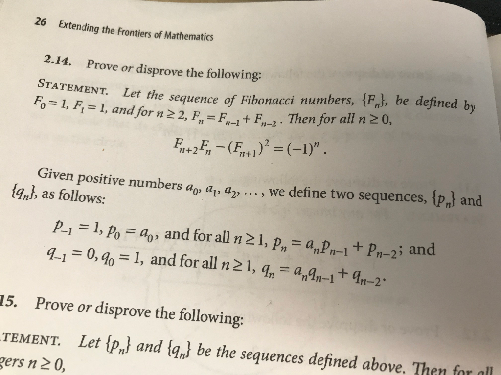 Solved 26 Extending the Frontiers of Mathematics 2.14. Prove | Chegg.com