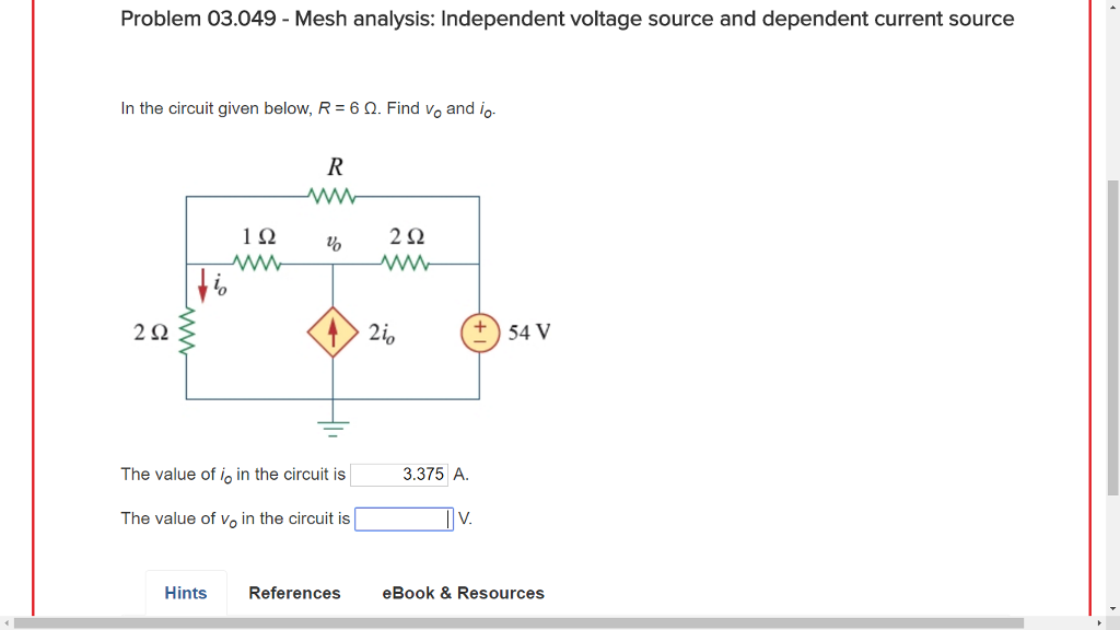 Solved Mesh Analysis Independent Voltage Source And