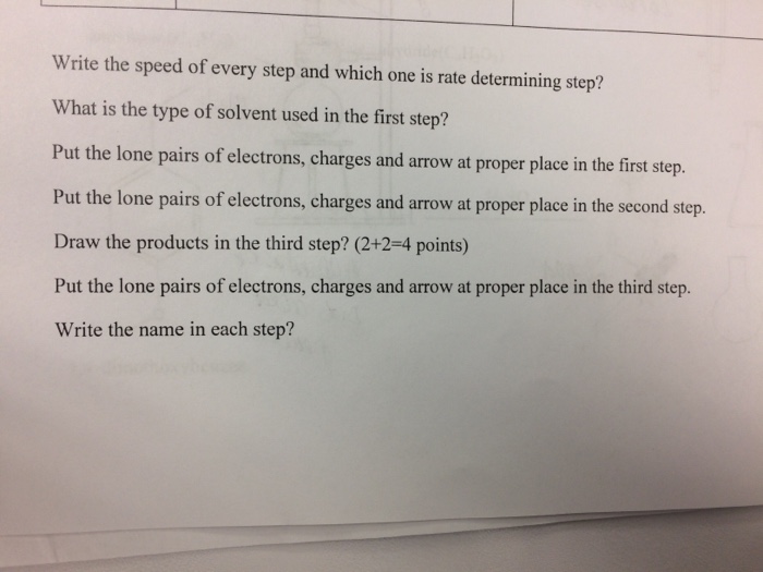 Write the speed of every step and which one is rate | Chegg.com