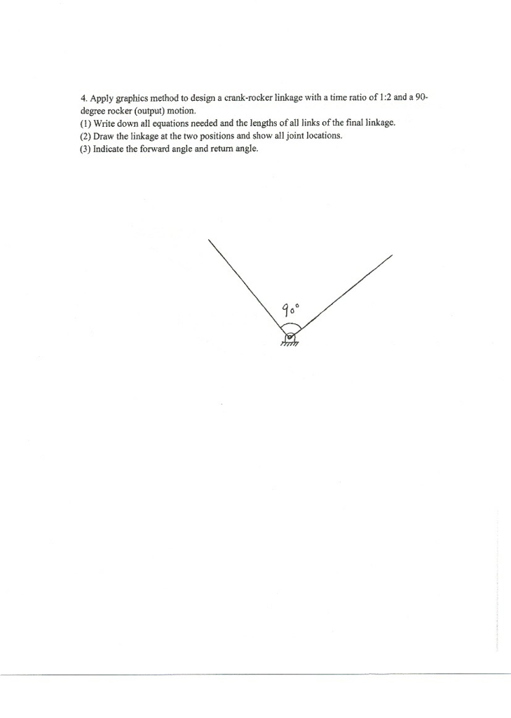 Solved 4. Apply graphics method to design a crank-rocker | Chegg.com