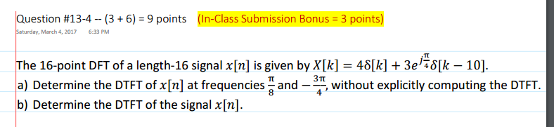 Solved The 16-point DFT of a length-16 signal x[n] is given | Chegg.com
