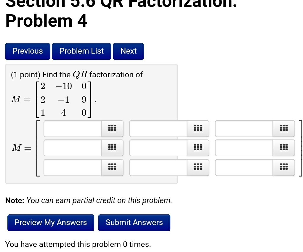 Solved Problem 4 Previous Problem List Next (1 point) Find | Chegg.com