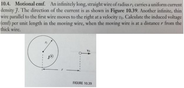 Solved Motional emf. An infinitely long, straight wire of | Chegg.com