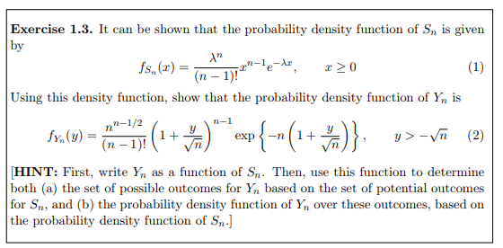 Solved Exercise 1.3. It can be shown that the probability | Chegg.com
