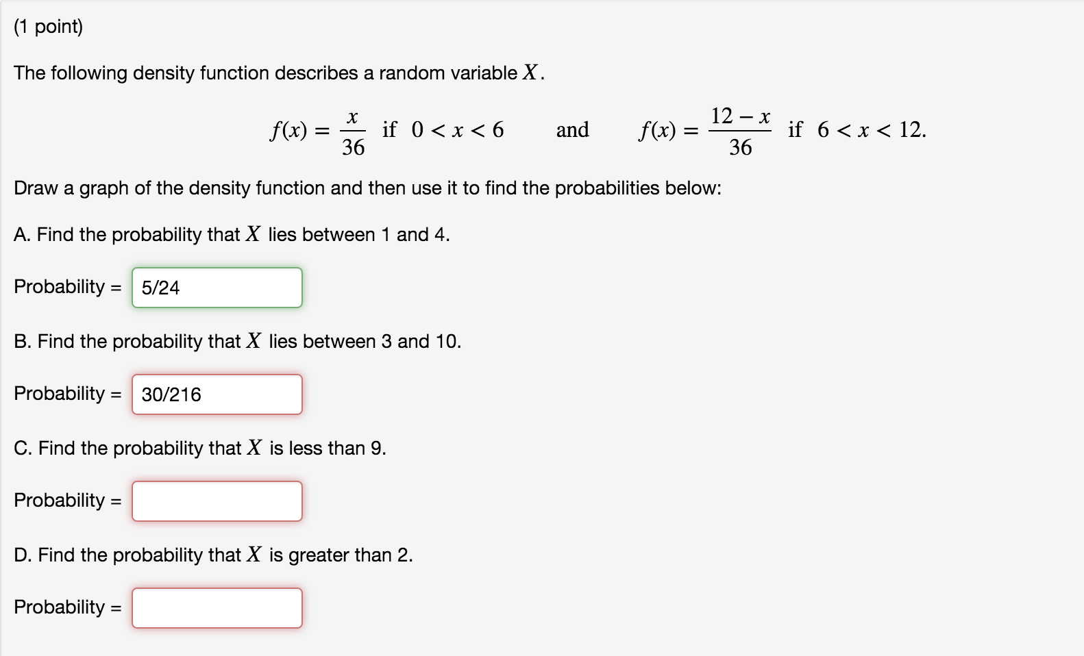 Solved The following density function describes a random | Chegg.com
