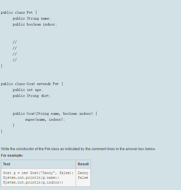 Solved Public class Pet { public String name; public | Chegg.com