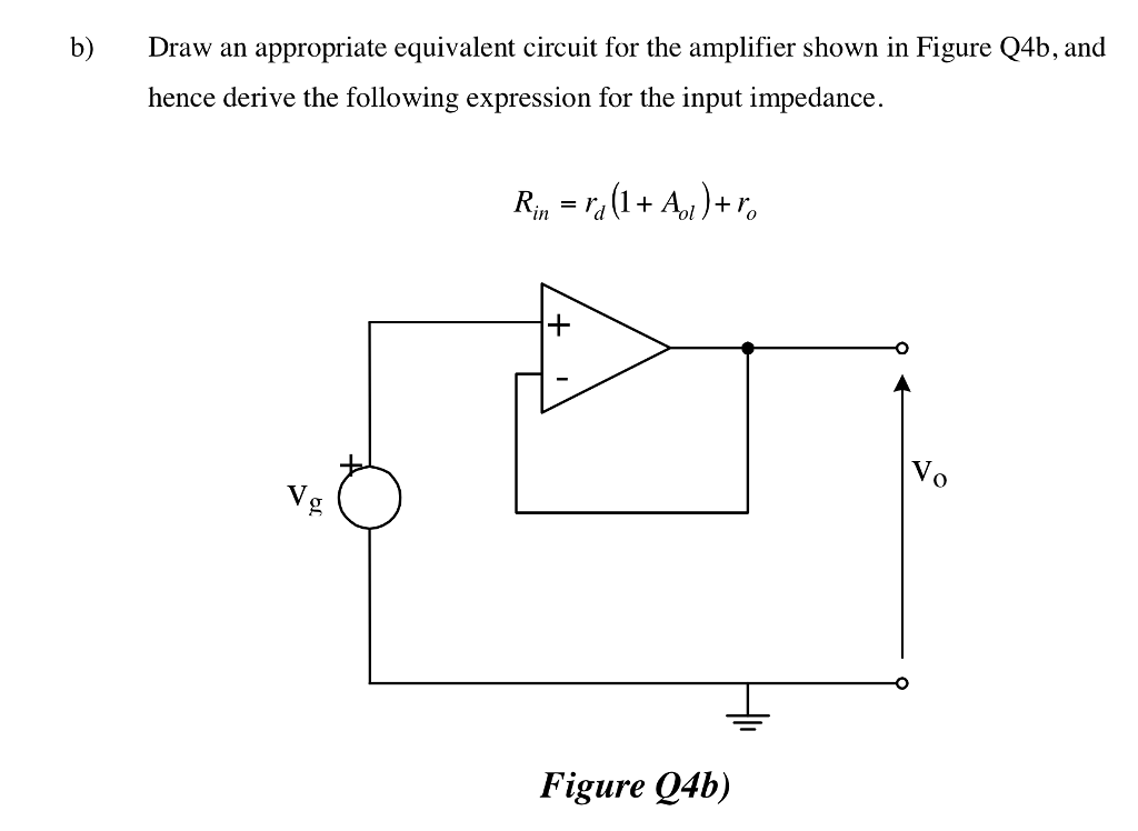 Solved b) Draw an appropriate equivalent circuit for the | Chegg.com