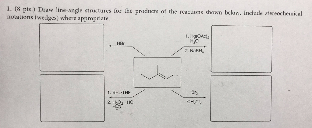 Solved 1. (8 pts.) Draw line-angle structures for the | Chegg.com